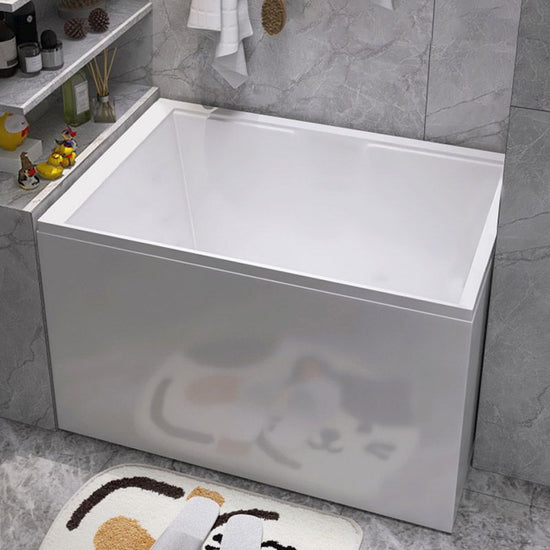 Modern Style Apron Front Bathtub Rectangular Acrylic Bathtub in White ...