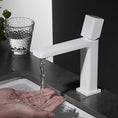Modern Knob Handle Square Faucet Brass Deck Mounted Bathroom Sink ...