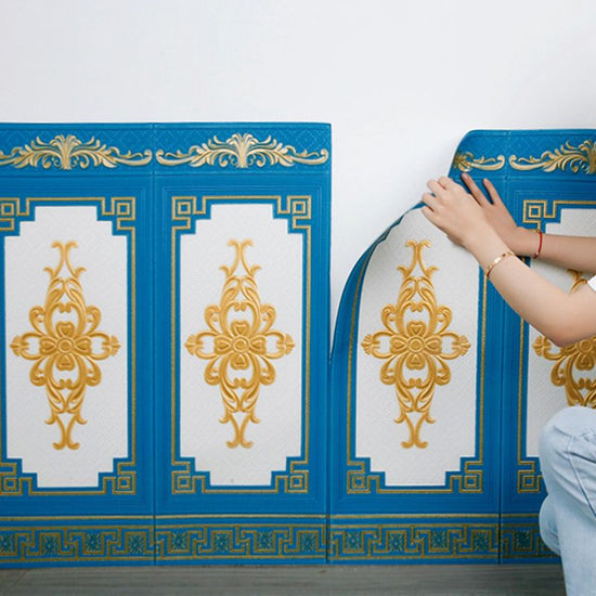 Glam Style Wall Panel Living Room 3D Embossed Waterproof Wall Paneling ...