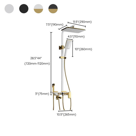 Slide Bar Shower System Adjustable Spray Pattern Shower Head Combo ...
