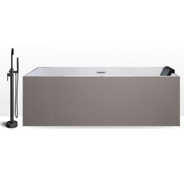 Rectangular Back to Wall Bathtub Antique Finish Soaking Modern Bath Tub ...
