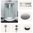 Contemporary Round Shower Stall Striped Framed Shower Stall with ...