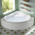 Modern Corner Bathtub Acrylic Soaking Back to Wall Center-Back Bath ...