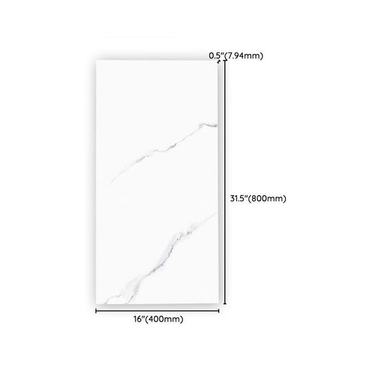 Rectangular White Tile Modern Straight Edge Polished Wall Tile - Clearhalo
