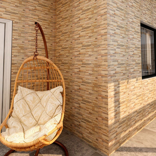 Outdoor Wall Floor Tile Ceramic Straight Edge Stacked Stone Brick Look ...