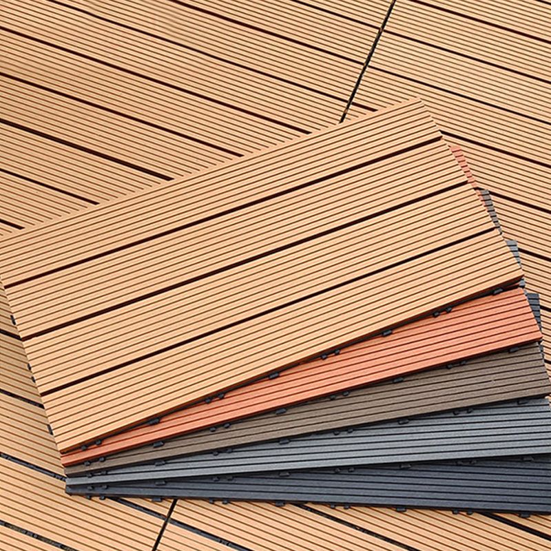 Polypropylene Deck Tile Kit 4-Slat Interlocking Patio Tiles Outdoor ...