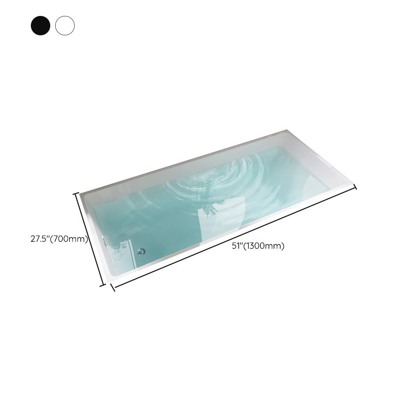 Modern Acrylic Rectangle Embedded with Drain Bath Tub and Overflow Hole ...