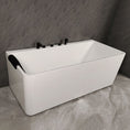 Back to Wall Soaking Bathtub Antique Finish Rectangular Modern Tub ...