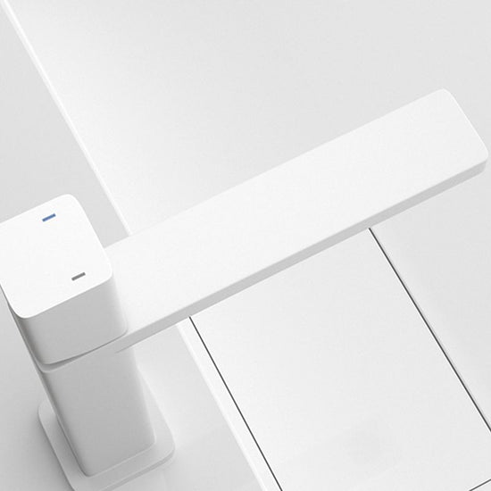 Modern Knob Handle Square Faucet Brass Deck Mounted Bathroom Sink ...