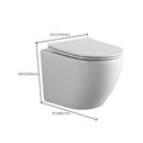 Contemporary All-In-One Flush Toilet Wall Mount Porcelain Urine Toilet ...