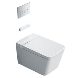 Minimalist Wall Mounted Bidet Foot Sensor White Temperature Control ...