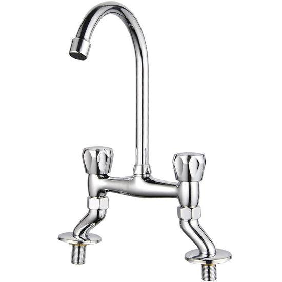 Contemporary Widespread Sink Faucet Knob Handle Gooseneck Arc Solid ...