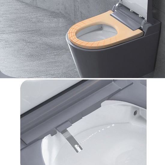 Modern Grey Siphon Jet Flush Toilet One-Piece Wall Mount Toilet for ...
