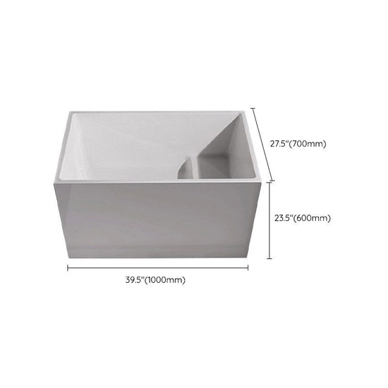Modern Corner White Acrylic Bathtub Rectangle with Drain Bath Tub for ...