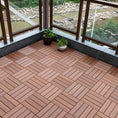 Tradition Square Wood Tile Wire Brushed Brown Engineered Wood for Patio ...