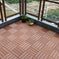 Tradition Square Wood Tile Wire Brushed Brown Engineered Wood for Patio ...