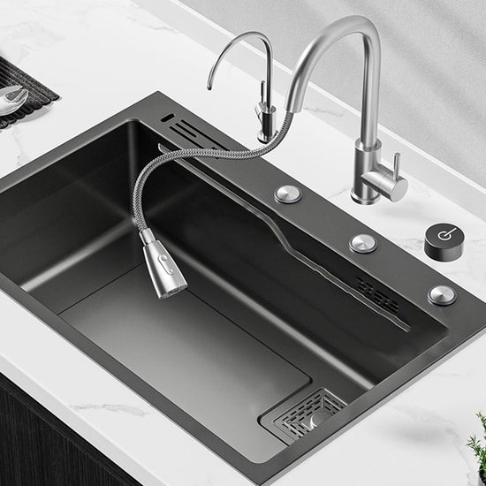 Contemporary Style Kitchen Sink Set Stainless Steel Corrosion Resistant ...