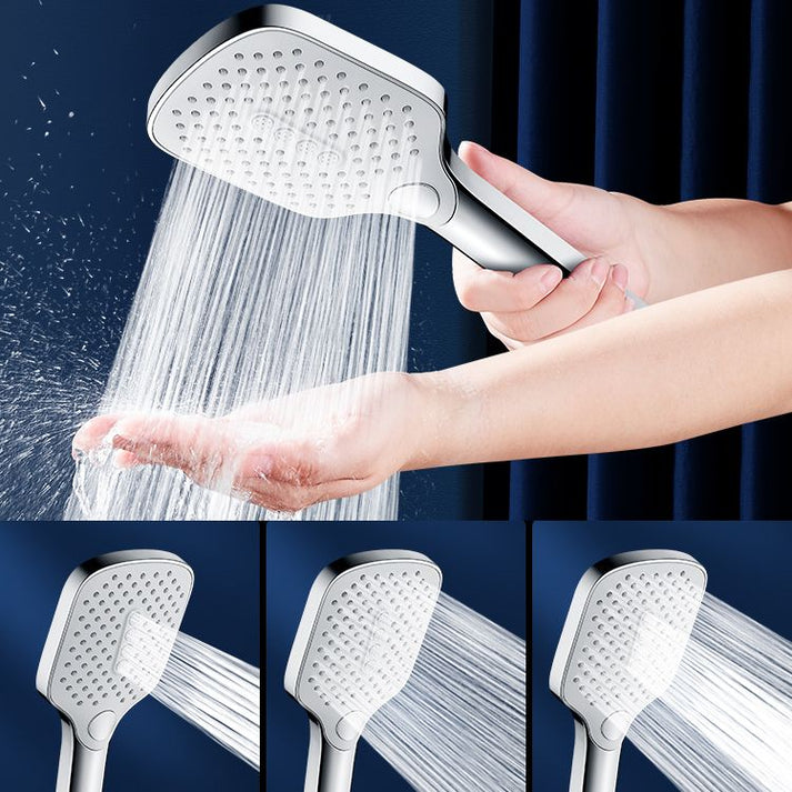 Contemporary Fixed Shower Head Square Metal Shower Head Combo - Clearhalo