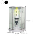 Double Sliding Shower Stall Round Shower Stall with Light and Towel Bar ...