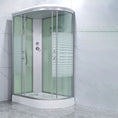 Round Shower Stall Double Sliding Shower Stall with Base Kit - Clearhalo