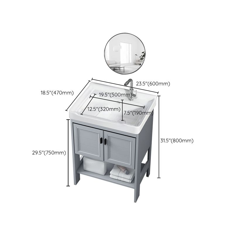 Modern Console Sink Porcelain Rectangular with Right Basin and Faucet ...