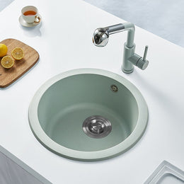 Single Bowl Kitchen Sink Modern Style Round Shape Kitchen Sink with ...