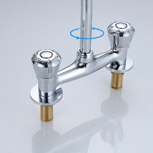 Circular 2-Handle Bathroom Faucet 2 Hole Centerset Bathroom Faucet with ...
