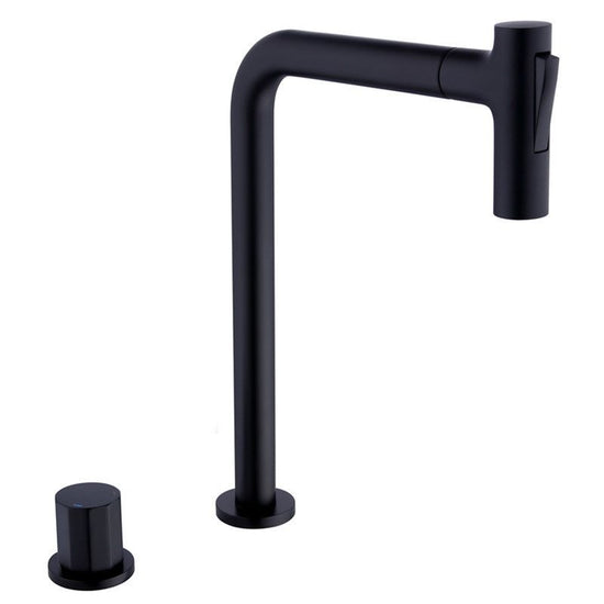 Widespread Bathroom Faucet Swivel Spout High-Arc with Pull Out Sprayer ...
