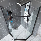 Neo-Angle Shower Kit Pivot Tempered Glass Corner Shower Kit with Fixed ...