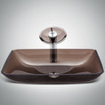Modern Vessel Sink Oval Glass with Pop-Up Drain and Faucet Vessel ...