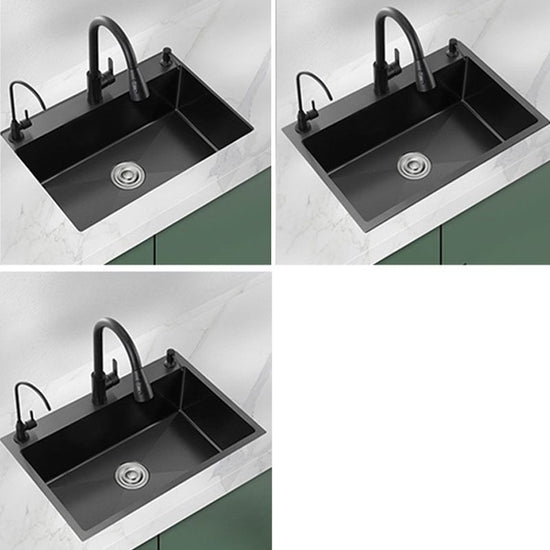 Contemporary Kitchen Sink Stainless Steel 2 Holes Drop-In Kitchen Sink ...