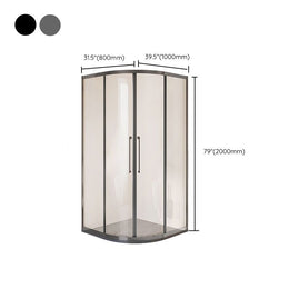 Framed Double Sliding Shower Stall Tempered Glass Shower Stall - Clearhalo