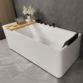 Back to Wall Soaking Bathtub Antique Finish Rectangular Modern Tub ...