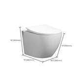 Contemporary Flush Toilet One Piece Wall Mount Porcelain Urine Toilet ...