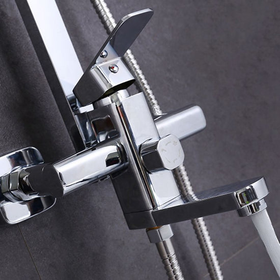 Modern Dual Shower Head Shower System Slide Bar Included Shower Set ...