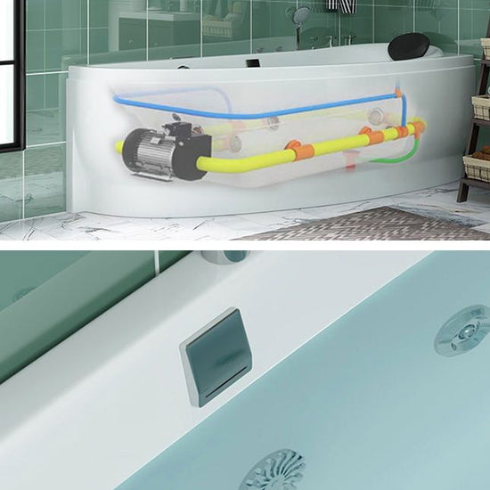Free Form Bathroom Soaking Bathtub Back to Wall with Drain Tub - Clearhalo