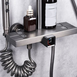 Modern Shower Trim Pure Color Slide Bar Included Shower Combo - Clearhalo
