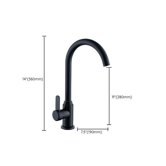 Modern Pull Down One Handle Kitchen Faucet High Arch Filler with No ...