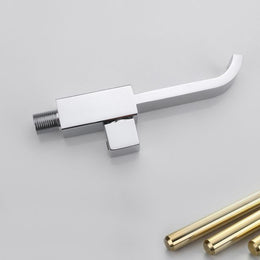 Contemporary Wall Mounted Bathroom Faucet Knob Handle Solid Brass ...