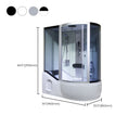 Tempered Glass Shower Stall Corner Shower Stall with Towel Bar - Clearhalo
