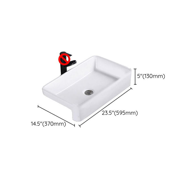 Modern Semi-Recessed Vessel Porcelain with Overflow And Drain Assembly ...
