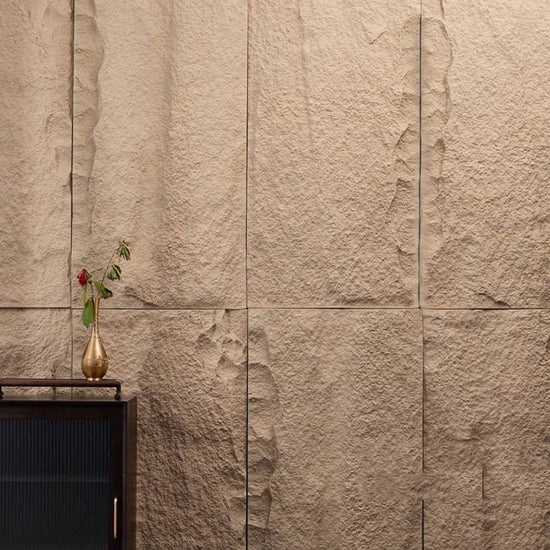 Rectangular Ceramic Textured Straight Edge Singular Tile Stacked Stone ...