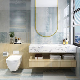Rectangular Singular Tile Modern Mirrored Floor and Wall Tile - Clearhalo