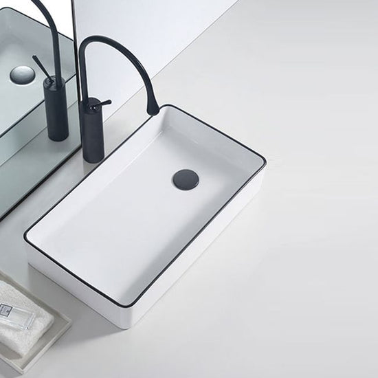 Modern Porcelain Trough Sink White Trough Sink With Basin, and Faucet ...
