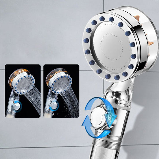 Contemporary Handheld Supercharged Shower Head Round Turbo Spray Head ...