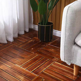 4-Slat Wood Floor Tiles Interlocking Installation Floor Board Tiles ...