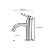 Stainless Steel Bathroom Faucet Chrome Lever Handle Sink Faucet with 1 ...