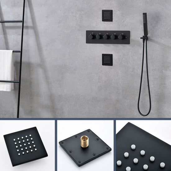 Modern Shower Set Brass Body Jets Adjustable Shower Head Wall Mounted ...