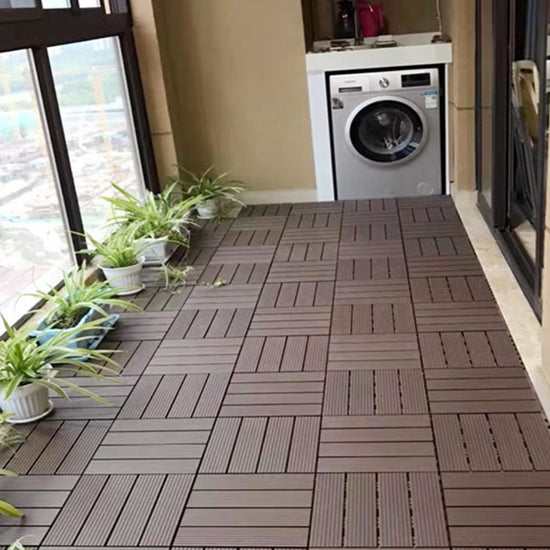 Water-resistant Deck Plank Stripe Composite Square Outdoor Floor Board ...