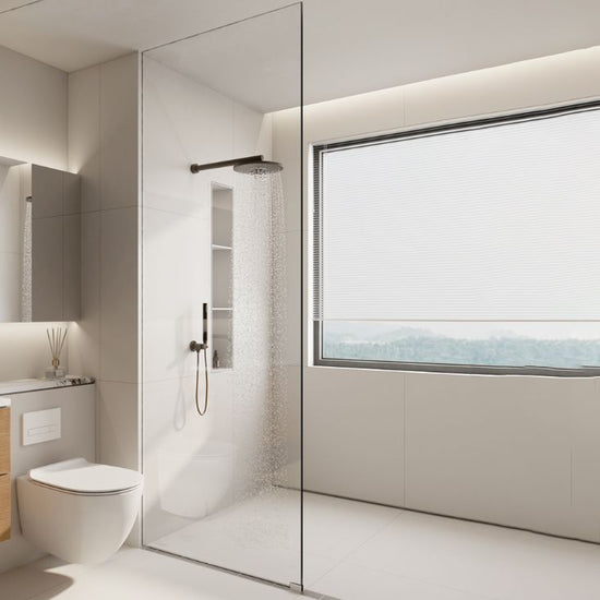 Single Fixed Shower Screen Frameless Half Partition Shower Bath Screen ...